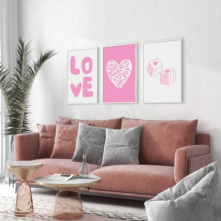 Zestaw 3 wydruków z cytatami "Rób to, co sprawia, że jesteś szczęśliwy ...