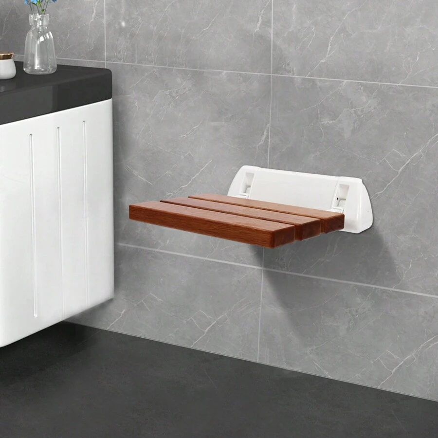 Bathroom Folding Chair Wall Hanging High-Grade Solid Wood Bathroom ...