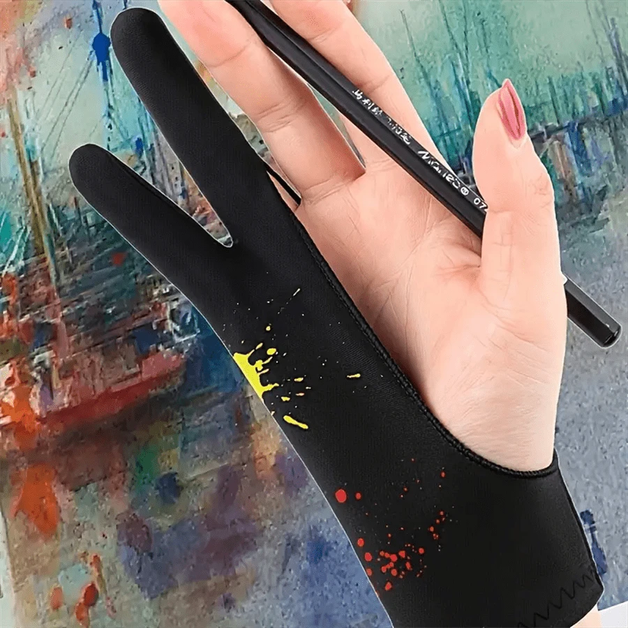 Artist Drawing Gloves, Two-Finger Anti-Fouling Sketching Gloves, Non ...