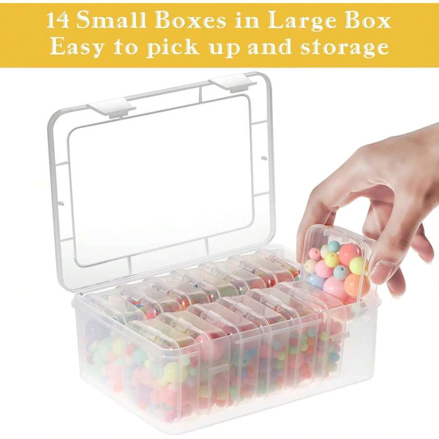 Small Bead Organizers, 15 Pieces Plastic Storage Cases Mini Clear Bead ...