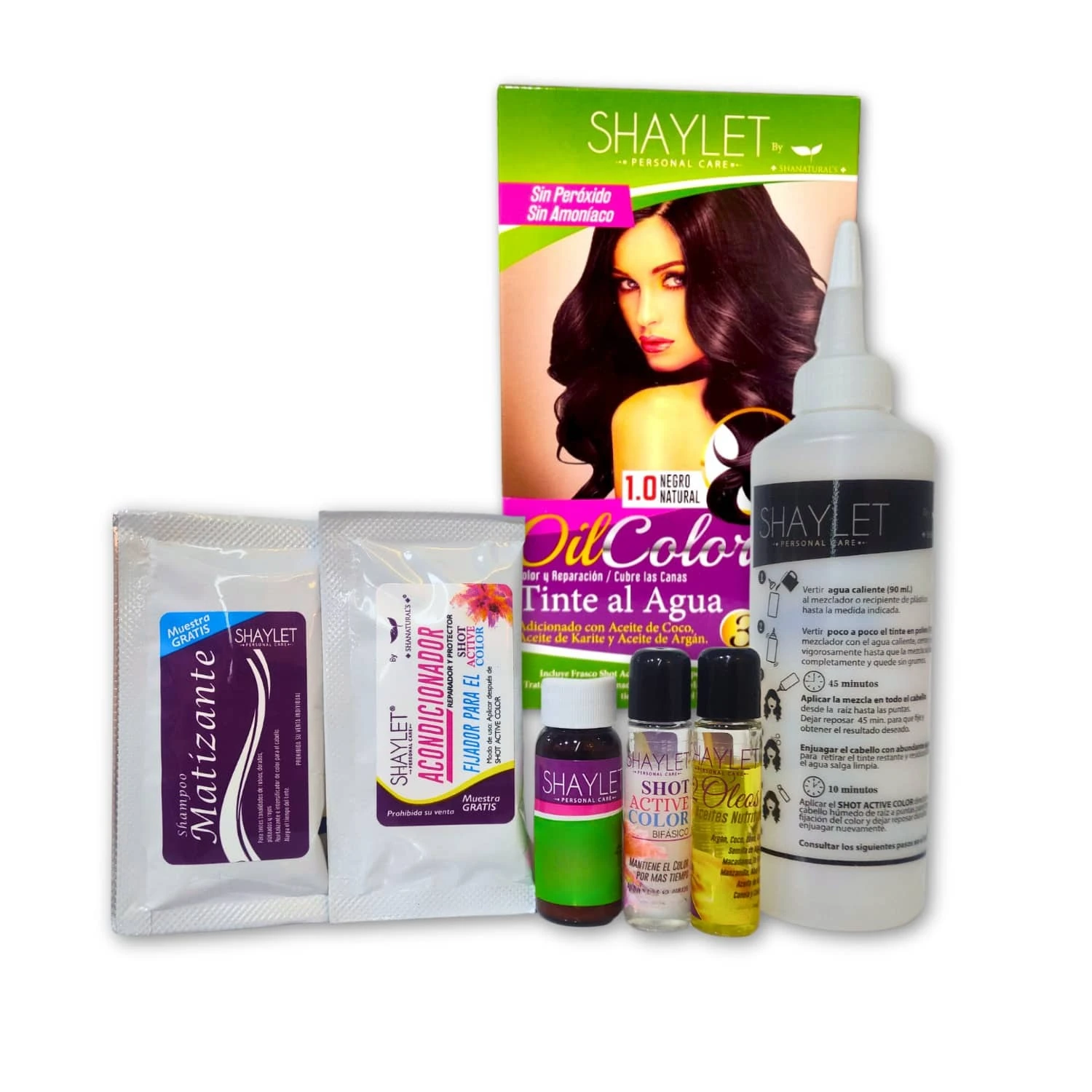 Water-Based Dye Kit 1.0 Natural Black Without Peroxide Or Ammonia. With ...