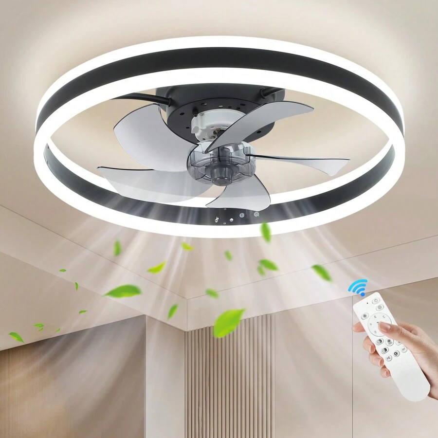 1 Piece Simple Ceiling Fan Light, Modern Embedded Closed Ceiling Fan ...