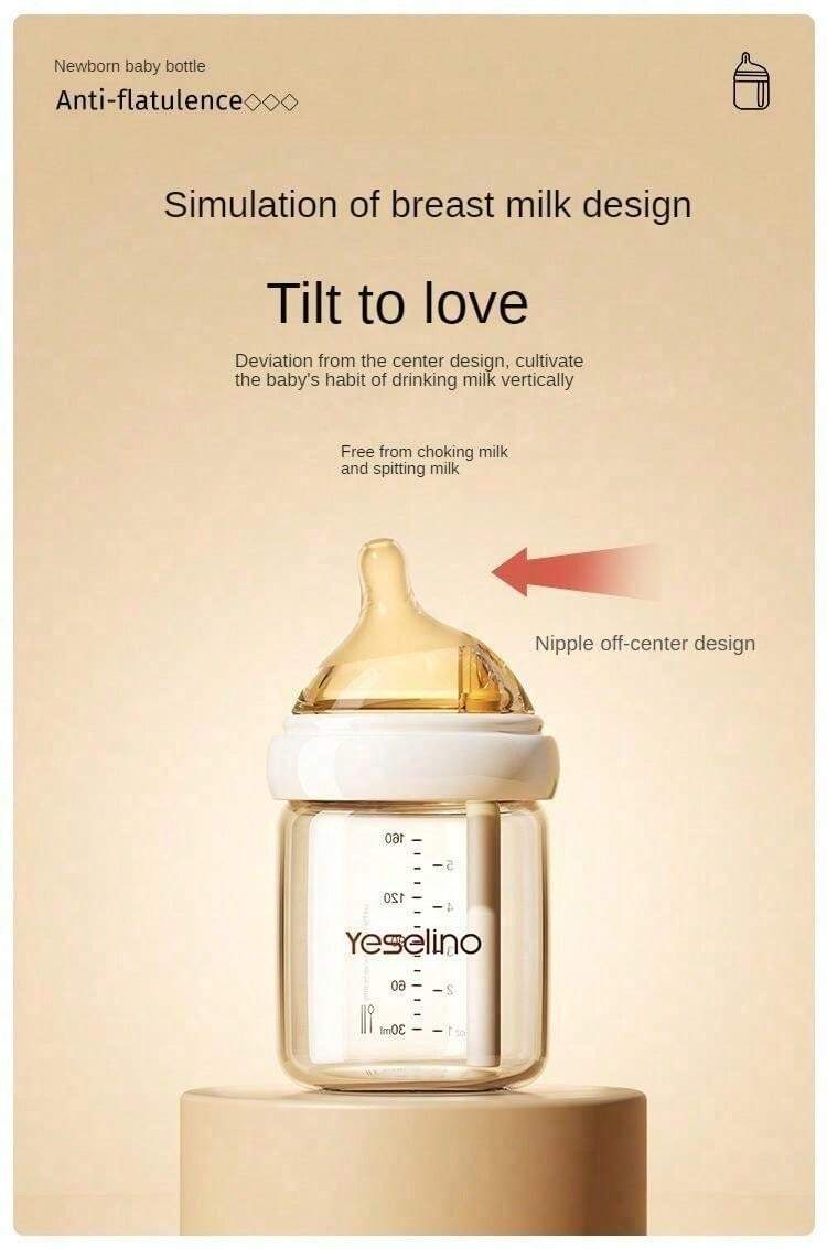 Biberón antiflatulencia de bebé de vidrio borosilicatado de alta ...