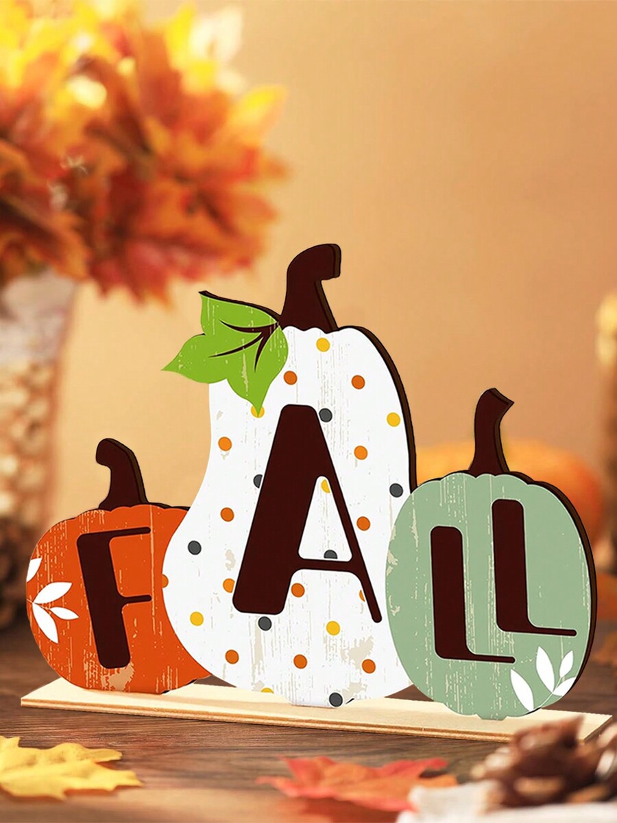 1Set Fall Pumpkin Wooden Signs Thanksgiving Tiered Tray Decorations ...