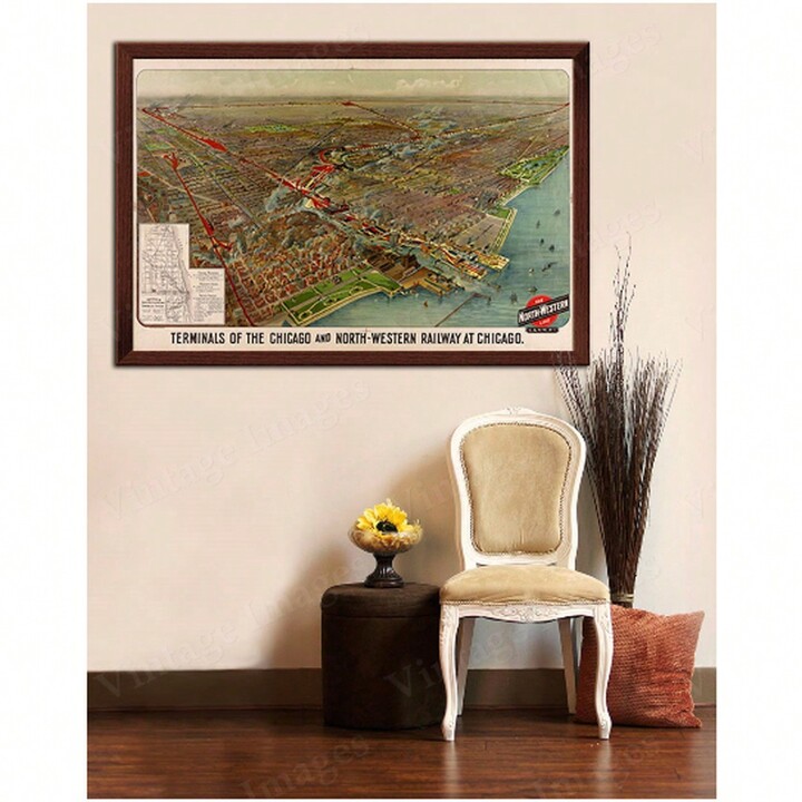 Vintage Imagery Old Map Of Chicago (1902) Chicago Railroad Map Chicago ...