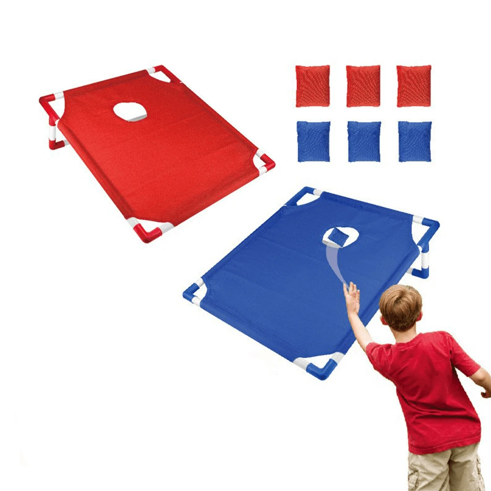 1 Set Of Cornhole Game, Blue Cornhole Boards, Collapsible Bean Bag Toss ...