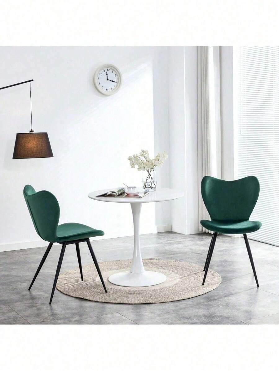 Dining Chairs Set Of 2, Dark Green Velvet Chair Modern Kitchen Chair ...