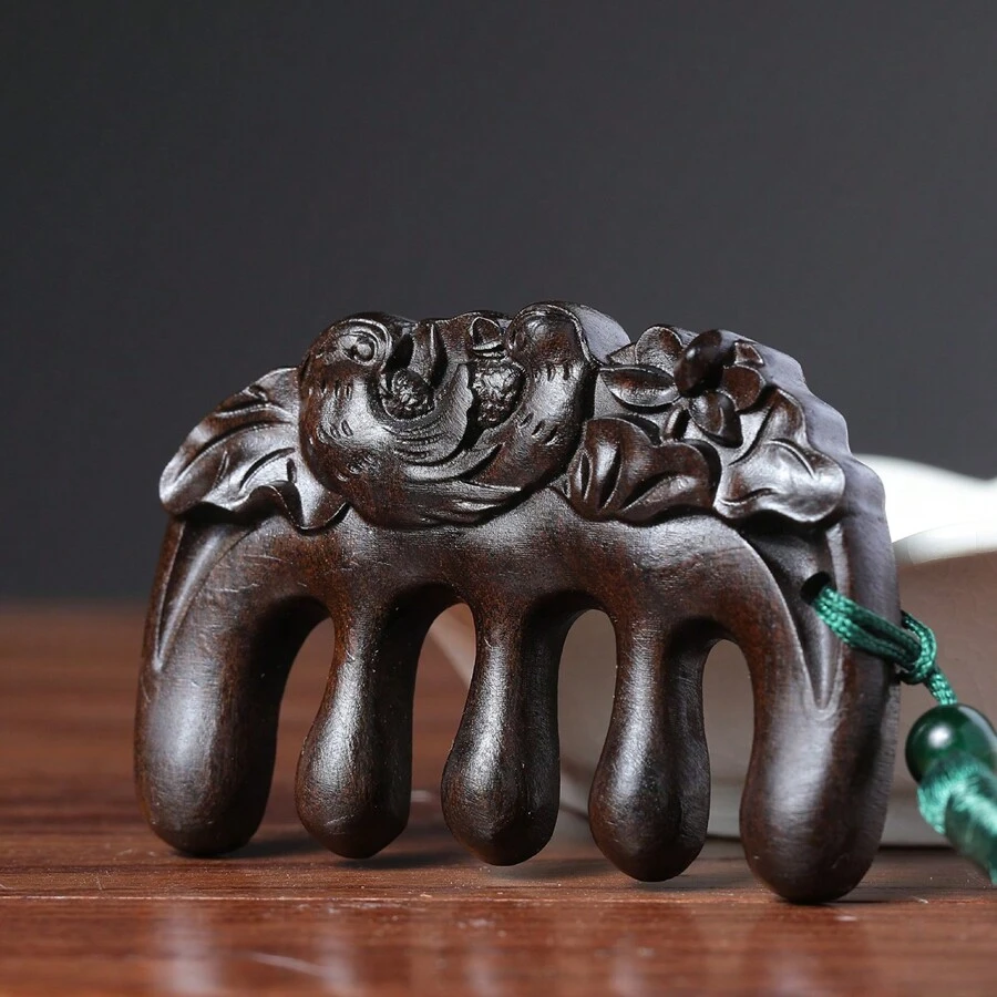 Fringed Lotus Leaf Massage Comb For Meridian Pressure Points On Head ...