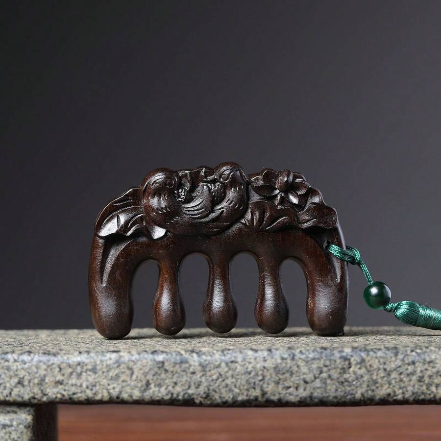 Fringed Lotus Leaf Massage Comb For Meridian Pressure Points On Head ...