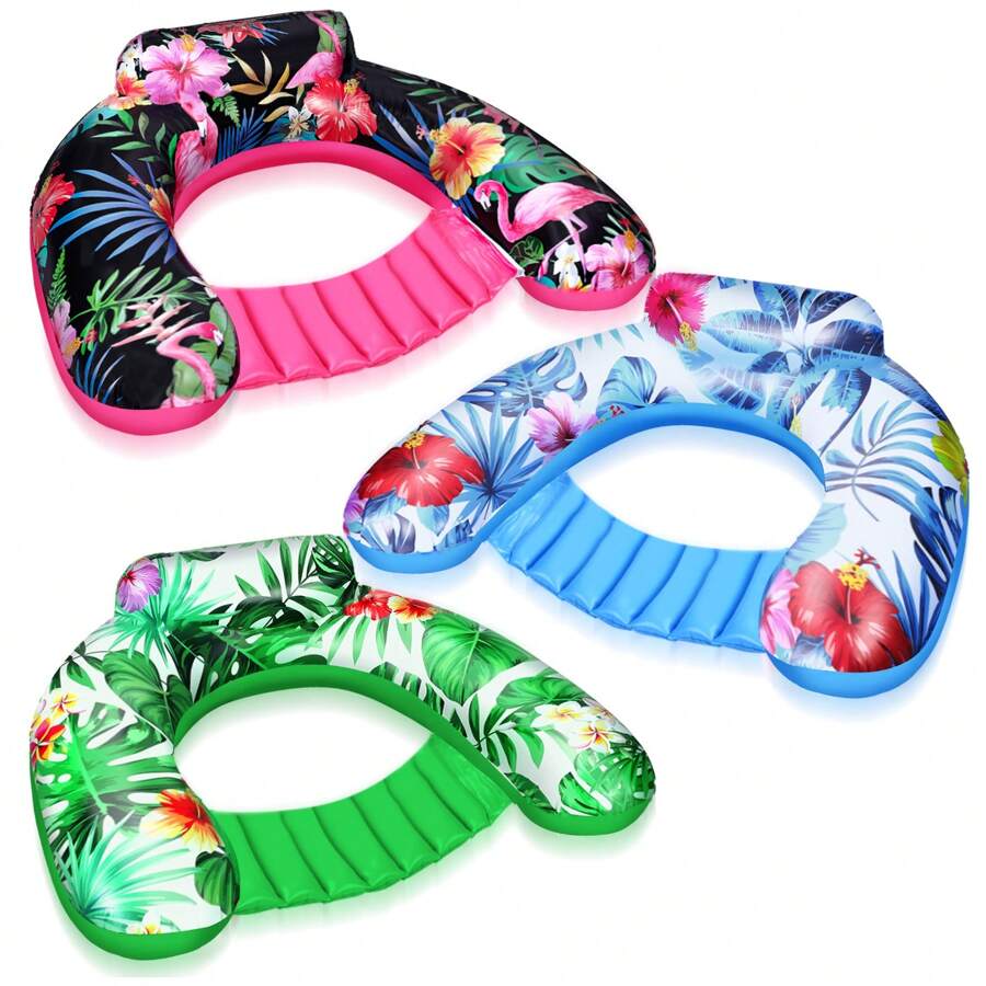 3 Pack Inflatable Pool Floats Chairs Hawaii Inflatable Pool Lounge ...
