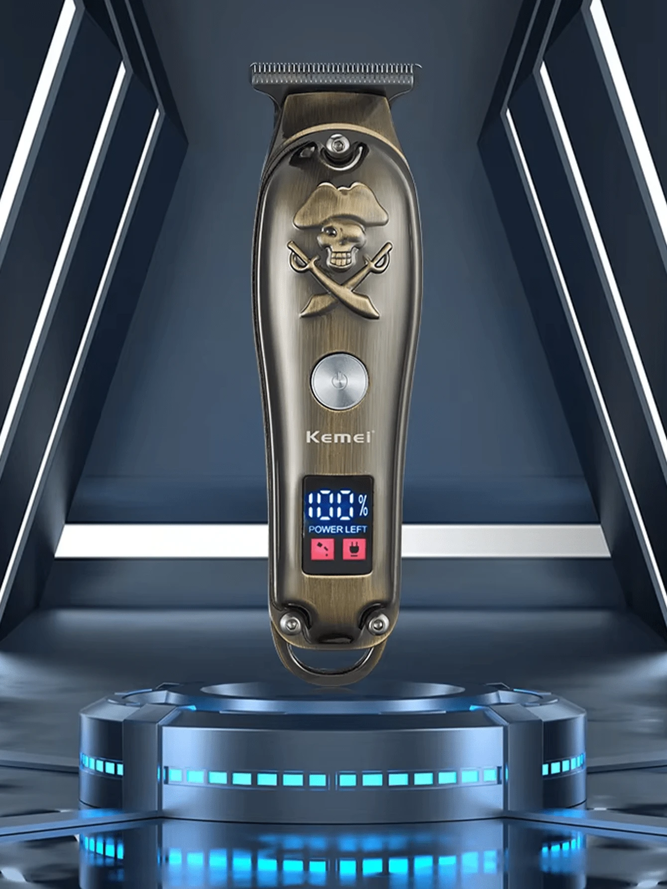 Usb Rechargeable Cordless Portable Hair Clipper Kemei KM-2231 Mini LCD ...