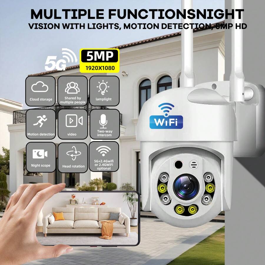 5MP, 3MP, 2MP 1080P Full HD, Dual-Band 2.4G + 5G WiFi Or 2.4G WiFi ...