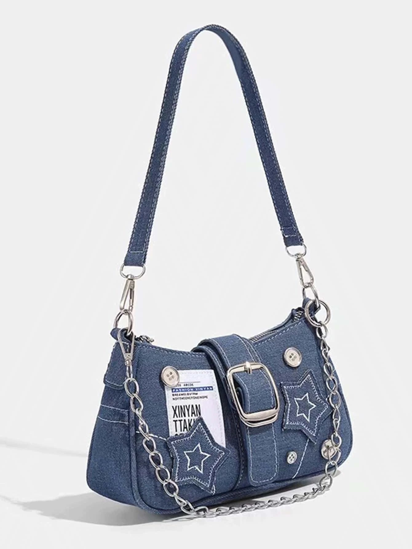 Y2K Cross Decor Underarm Bag, Hot Girls Chain Shoulder Bag, Pink ...