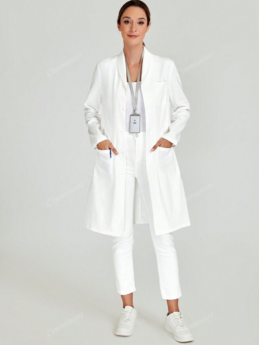 cimmuovere Blouse de laboratoire à manches longues blanche, uniforme ...