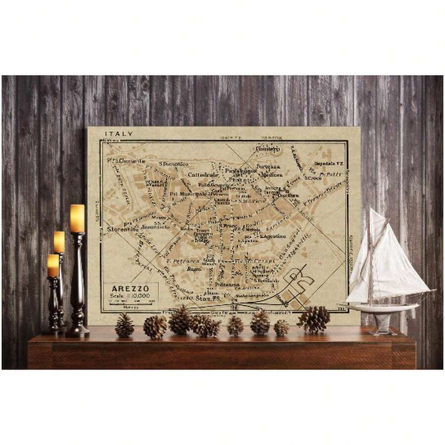 Vintage Imagery Old Map Of Arezzo Italy 1935 Arezzo Map Up To 24x36 ...