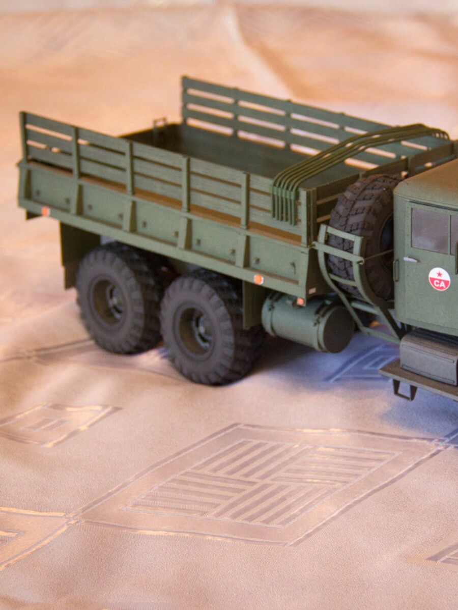 1:25 Scale Soviet Kraz-255B Military Truck Model Kit, DIY Paper Model ...