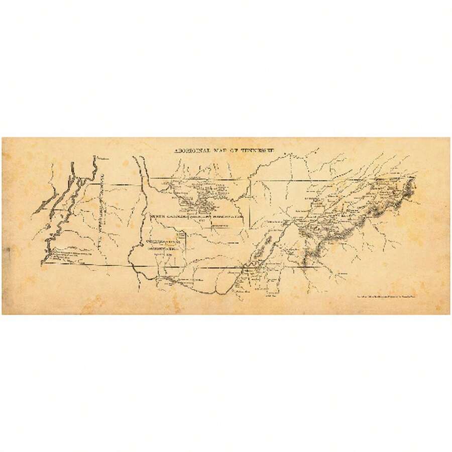 Vintage Imagery Tennessee Map Map Of Tennessee 1886 Restoration ...