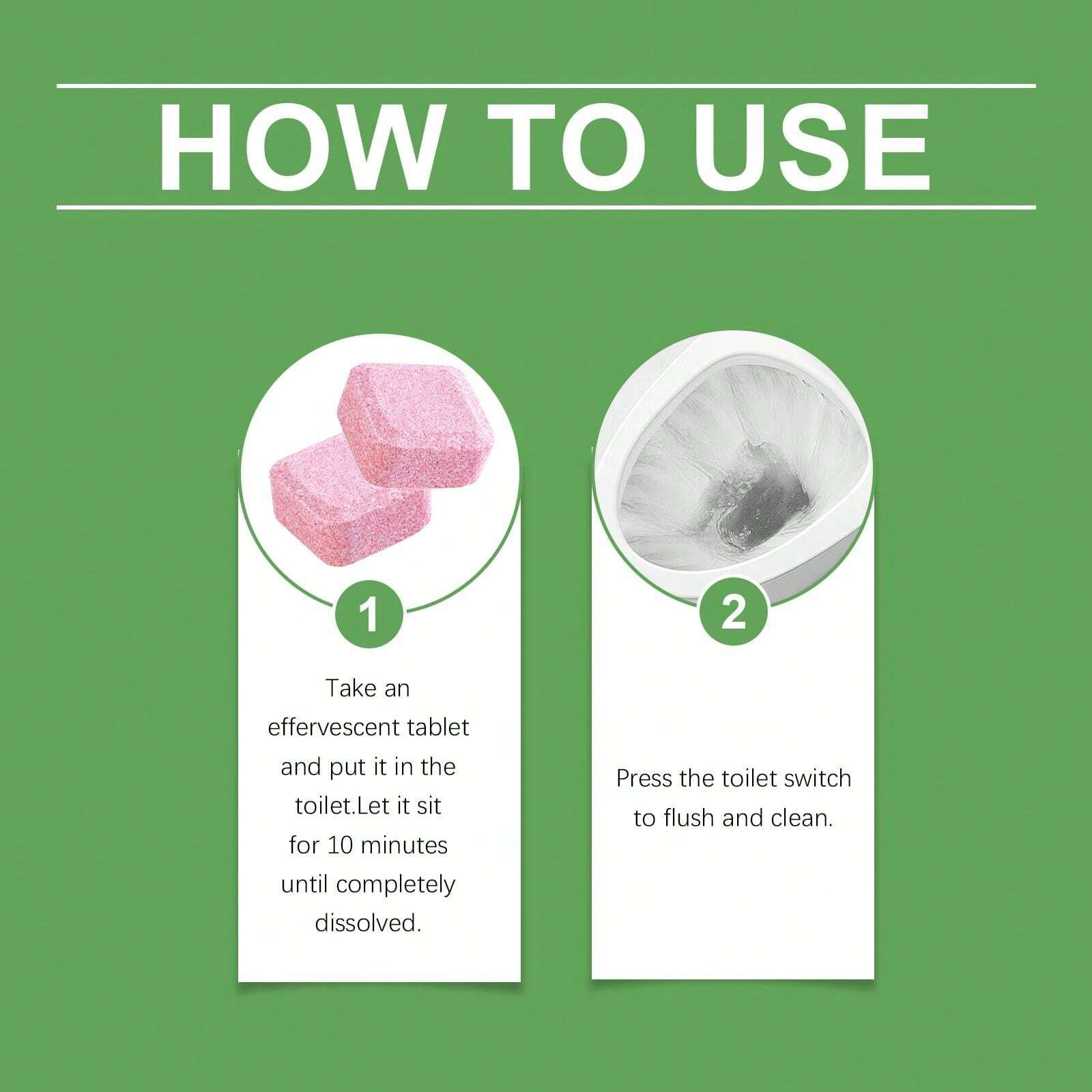 Toilet Cleaning Effervescent Tablets, Toilet Freshener & Stain Remover ...