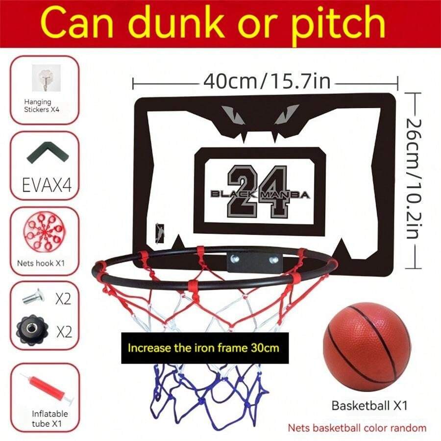 1pc Kids Indoor No-Drill Basketball Hoop Toy, Foldable Soundless Wall ...
