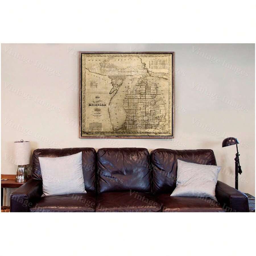 Vintage Imagery Vintage Michigan Map Vintage 1856 Old Map Of Michigan ... Vintage Imagery Vintage Michigan Map Vintage 1856 Old Map Of Michigan ...