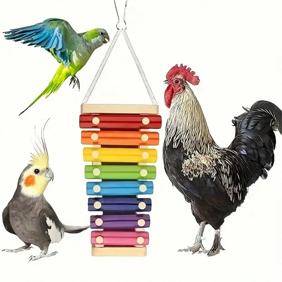 Interactive Bird Toys For Parakeets And Parrots - Wooden Swing ...
