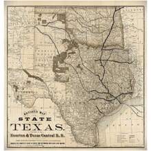 Vintage Imagery Old Map Of Texas 1876 Vintage Historical Wall Map ...