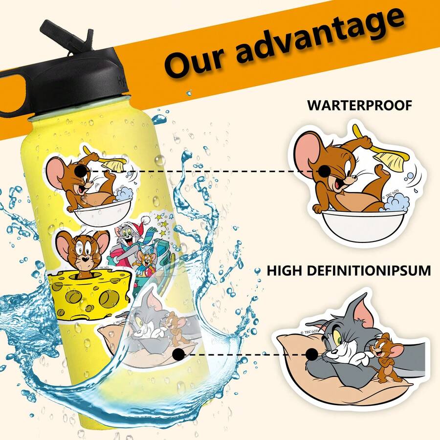50PCS Tom And Jerry Warner Bros. Officially Licensed Cartoon Stickers ...