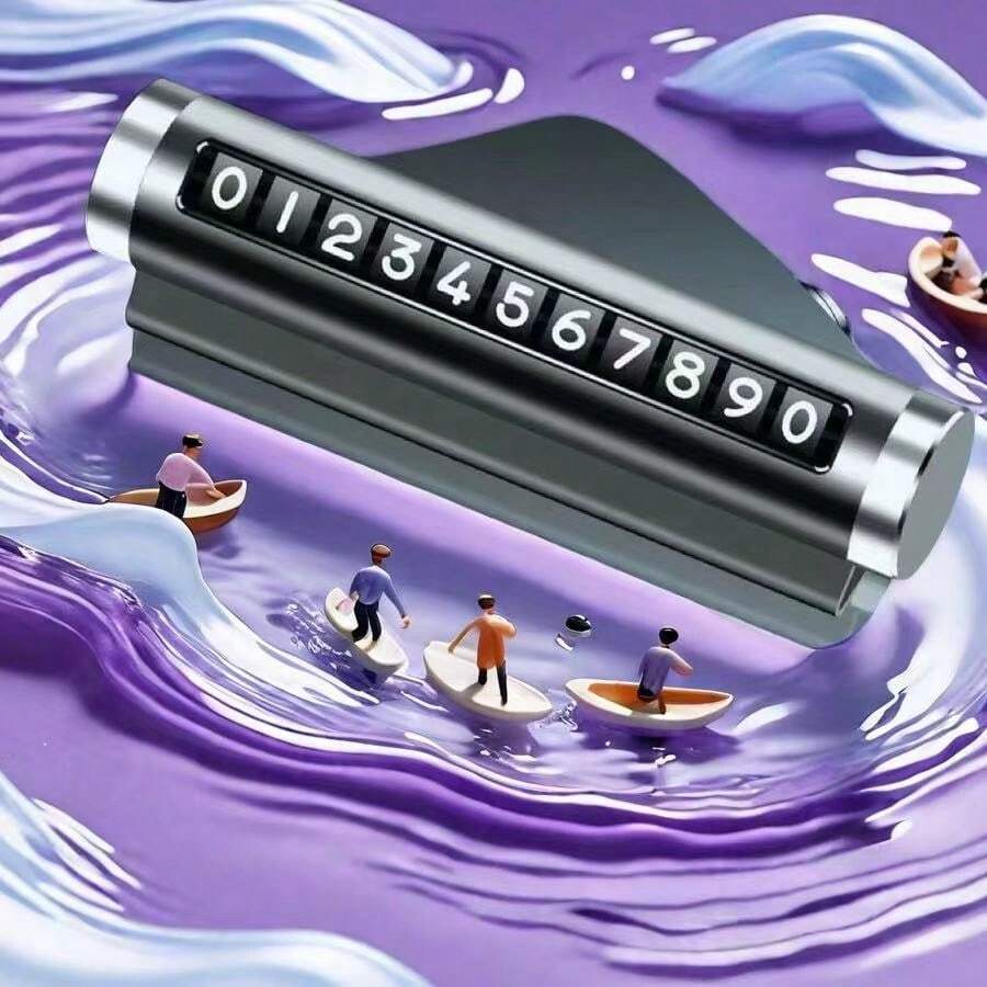 Random Color Metal Roll-Up Temporary Car Parking Number Plate, High-End ...