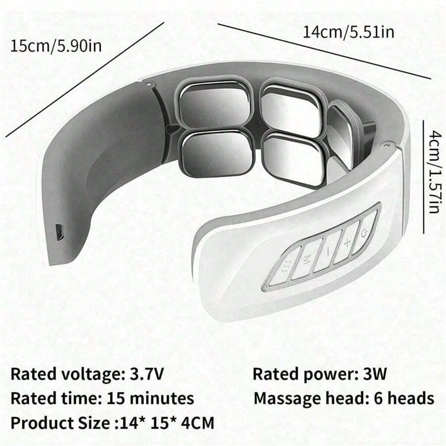 Masseur cervical électrique EMS, massage du cou et des épaules, détente des vertèbres, chauffage ...