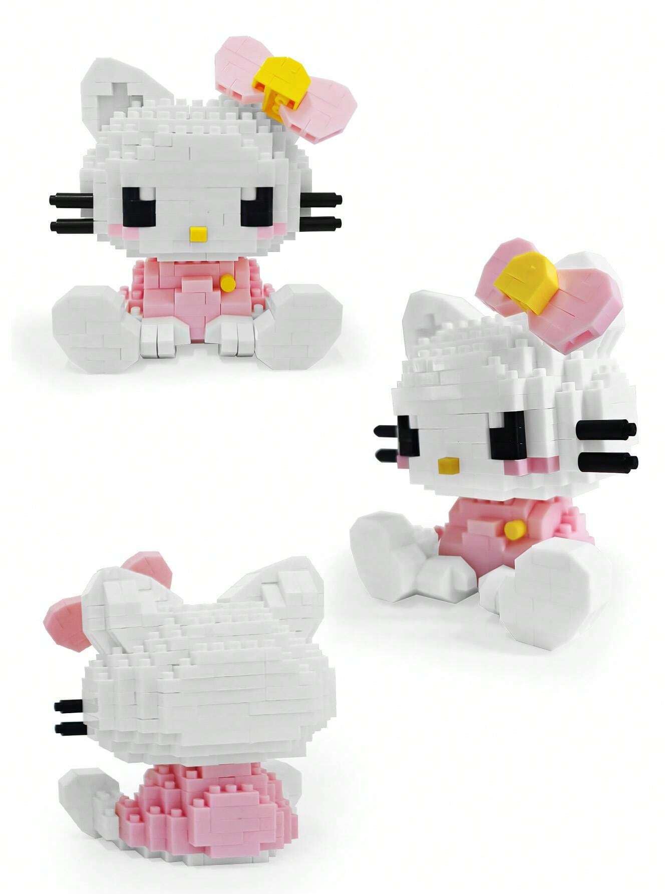Sanrio Cute Assembly Blocks Set Charming Cat Cartoon Construction Toy ...