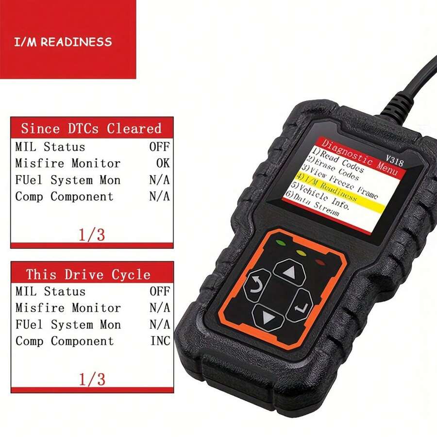 V318 OBD-II Car Diagnostic Scanner: Read Fault Codes, Clear Fault Codes ...