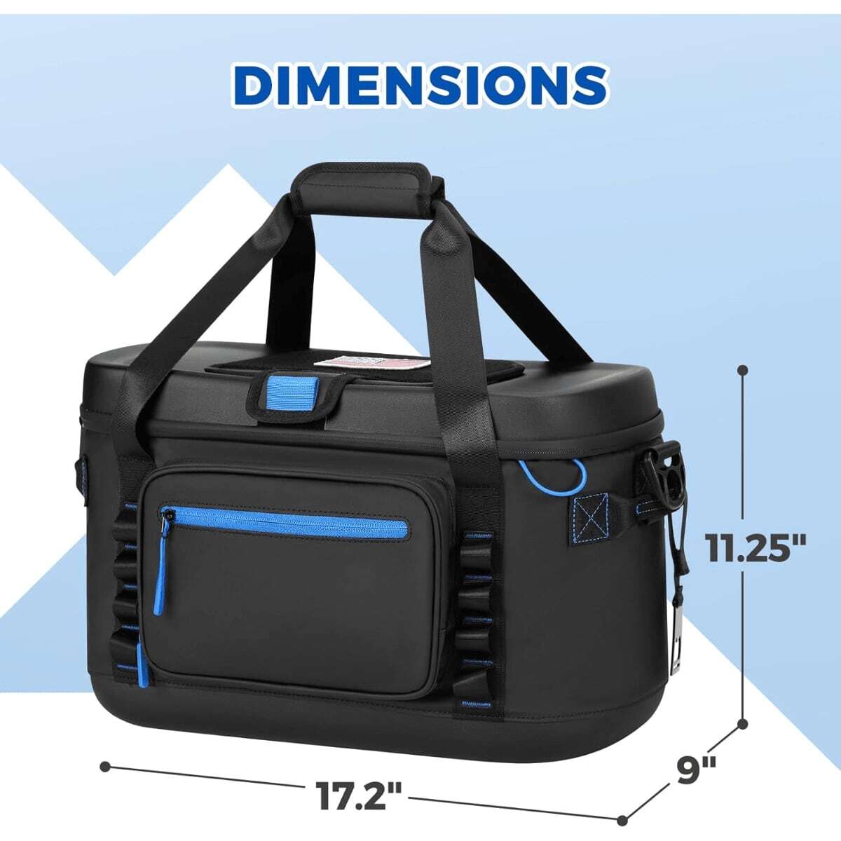 Large Soft Cooler Bag, Soft Sided Insulated Cooler Hard Lid & Base ...