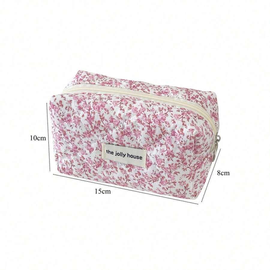 1 Pc New Spring Floral Makeup Bag Travel Portable Women Handheld ...