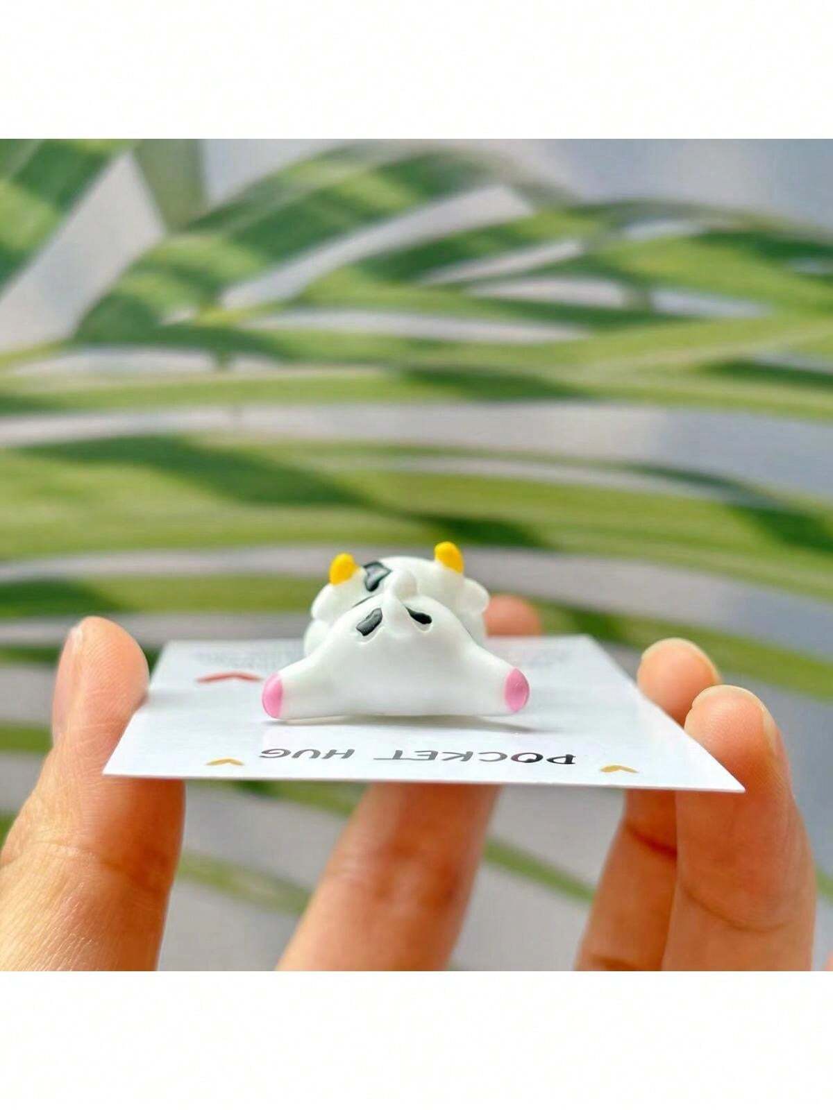 Cow Pocket Hug Greeting Card With 3D Resin Animal Decor - Ideal For ...