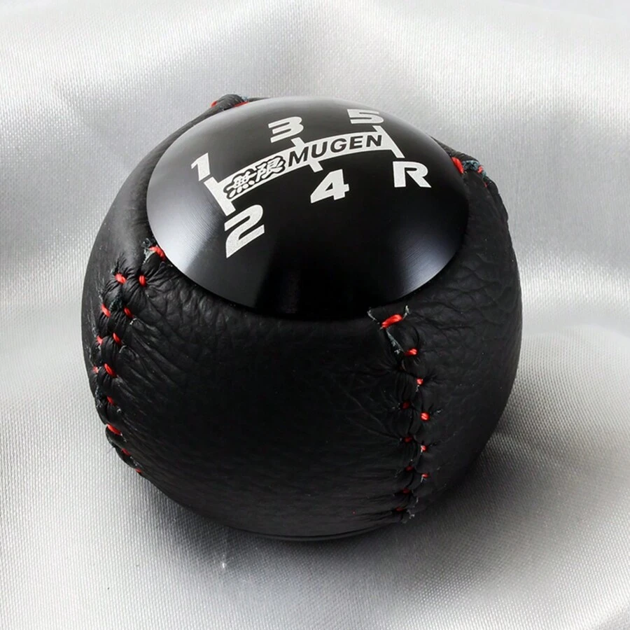 50mm Leather MT Manual Transmission JDM Mugen 5-Speed Shift Knob For ...