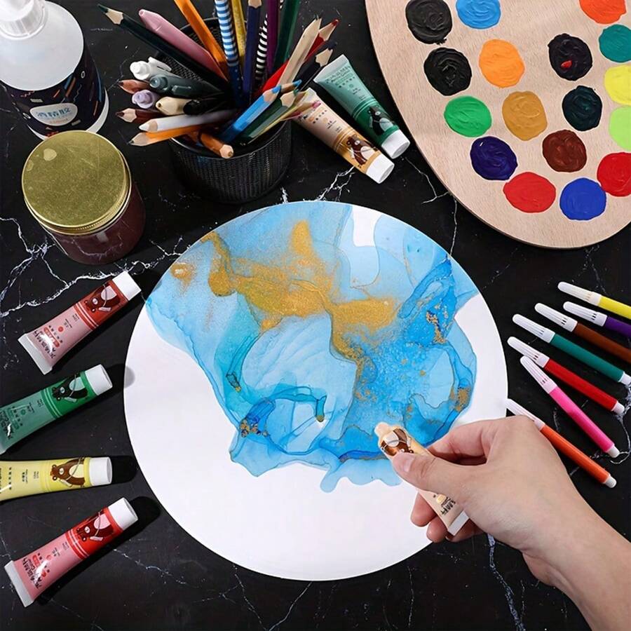 20 Round White Matte Cardboard Sheets - 200gsm Cardboard For Painting ...