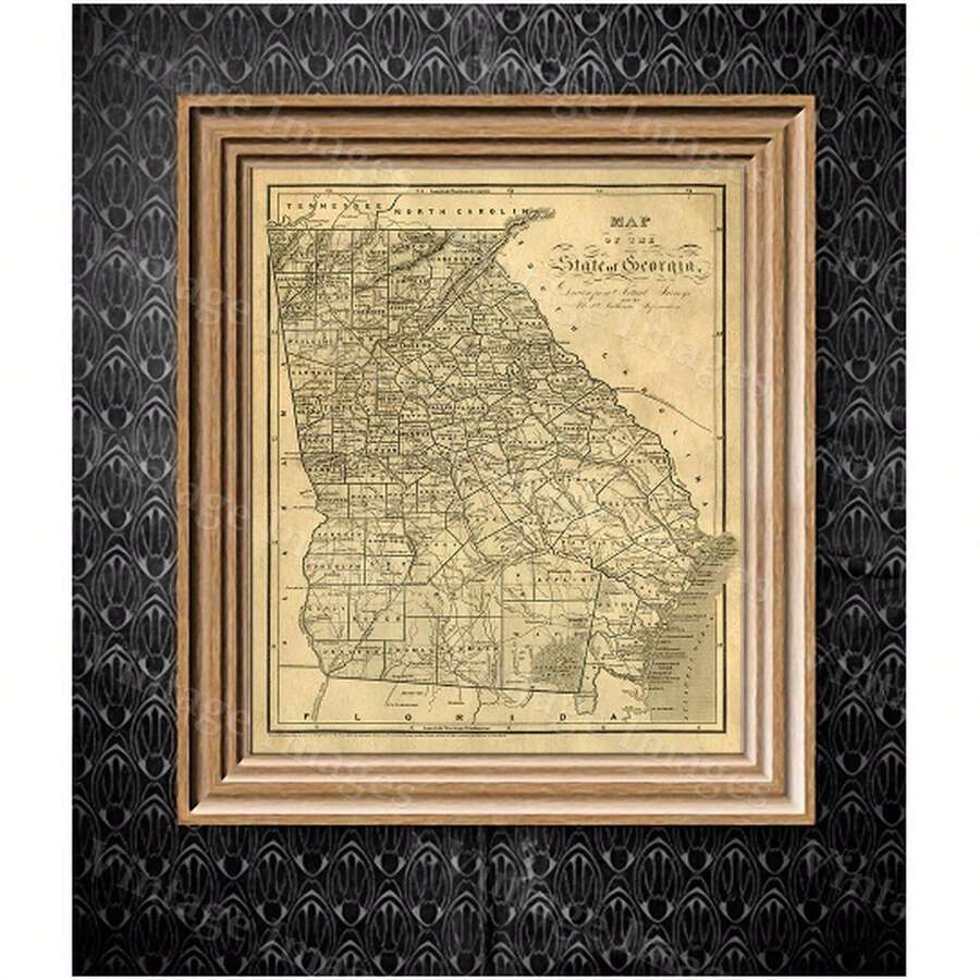 Vintage Imagery Georgia Map Antique Map Of Georgia Antique Restoration ...
