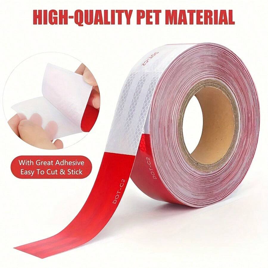 1pc DOT C2 Red And White Reflective Safety Tape With High Visibility ...
