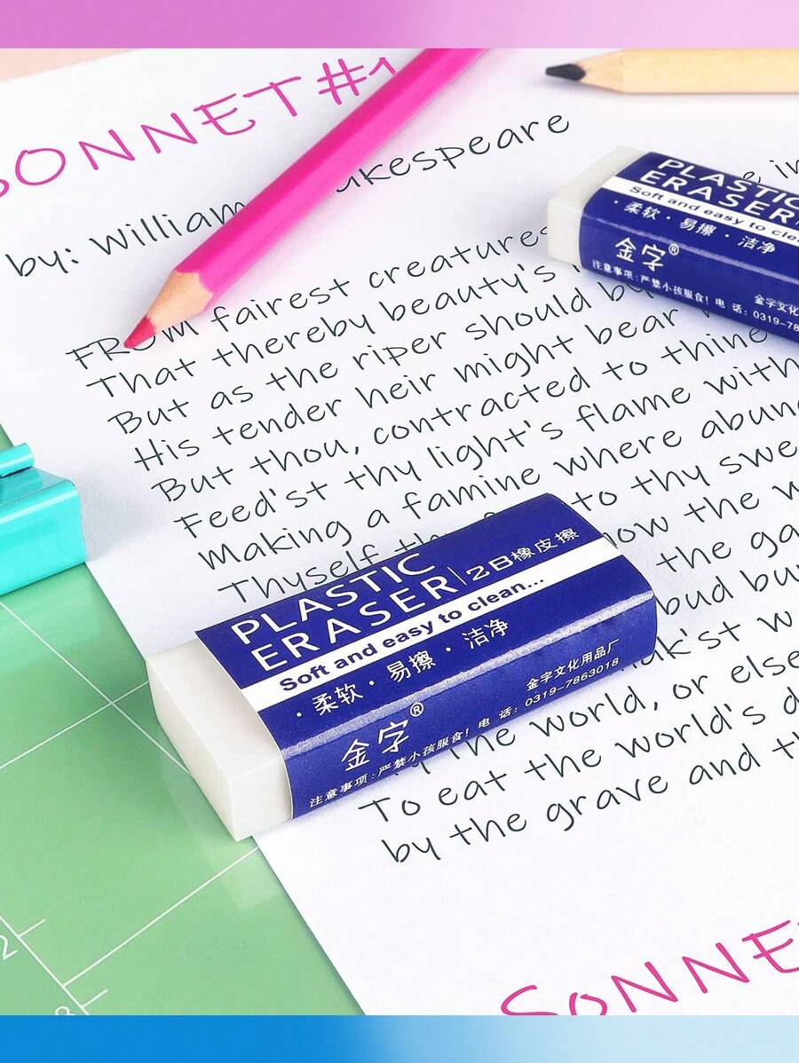 1-6-Pack Pencil Eraser For School Office, White Eraser For Painting, Artistic Eraser For Clean ...