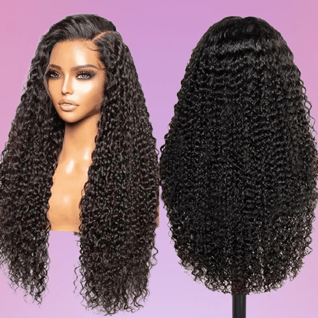 13x4 Super Double Drawn Italian Yaki Curly Wigs Human Hair 200% Density ...