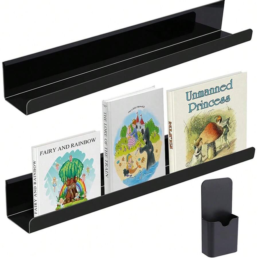 2 Pcs Magnetic Book Shelf For Whiteboard, Reusable Acrylic Magnetic ...
