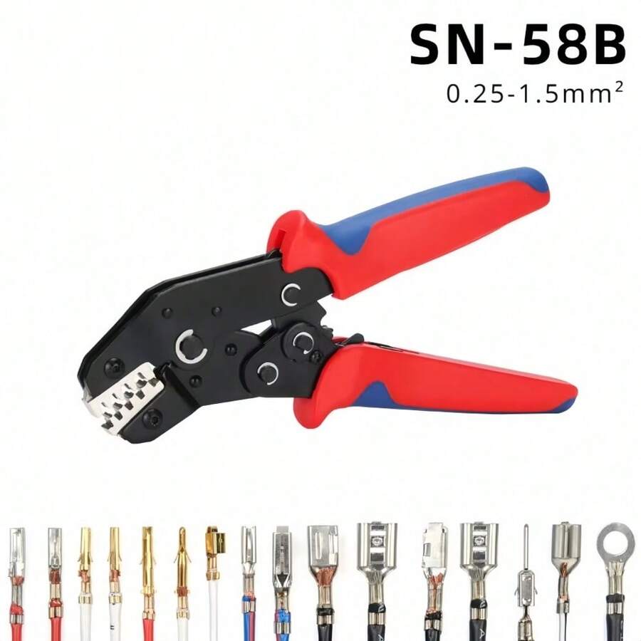 SN-58B Ratcheting Crimper For Molex JST TE Terminals EPC PCIE SATA Pins (0.25-1.5mm2, 23-16 AWG ...