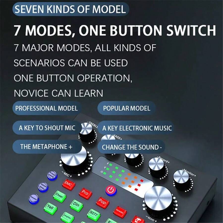 Live Sound Card Audio Mixer, Voice Changer With Sound Mixing Effects ...