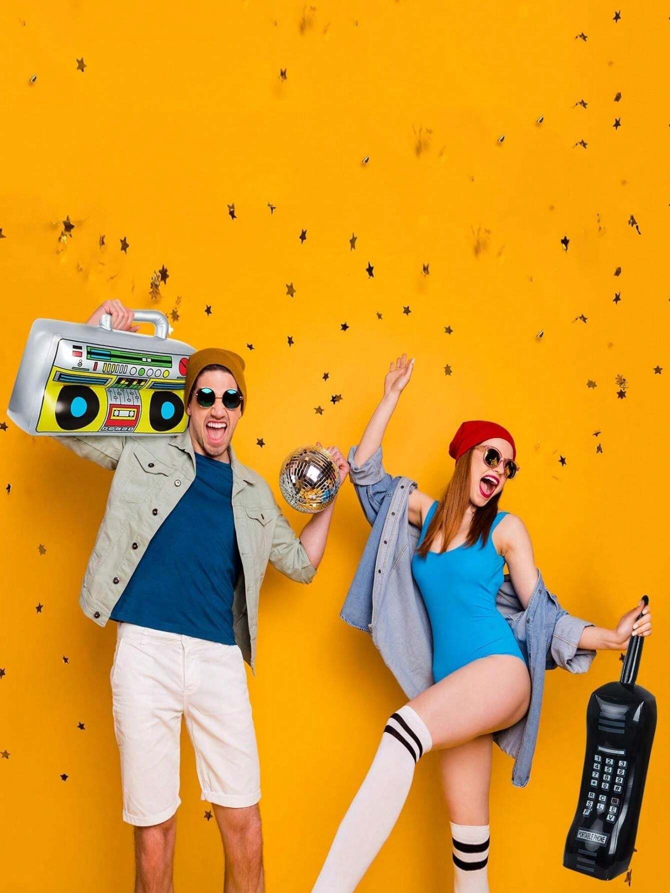 2pcs Inflatable Boombox Radio, Inflatable Phone Prop Suitable For 80s ...