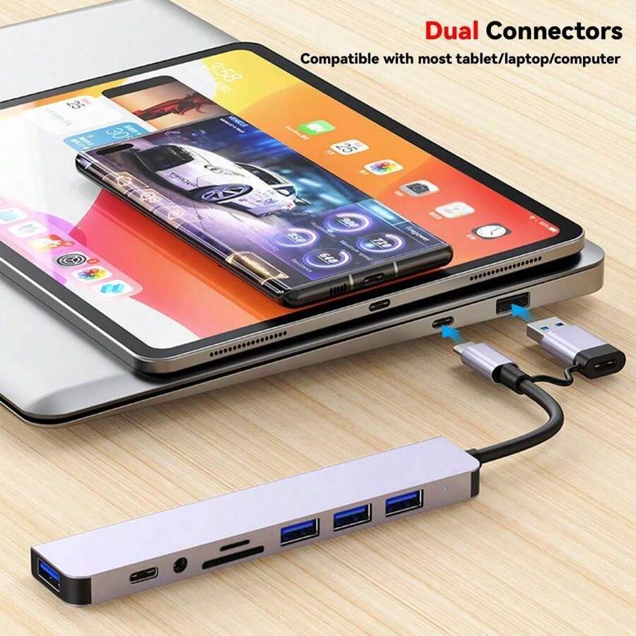 USB Hub, Dual Purpose Hub With USB And Type C Interfaces, 8-Port USB C ...