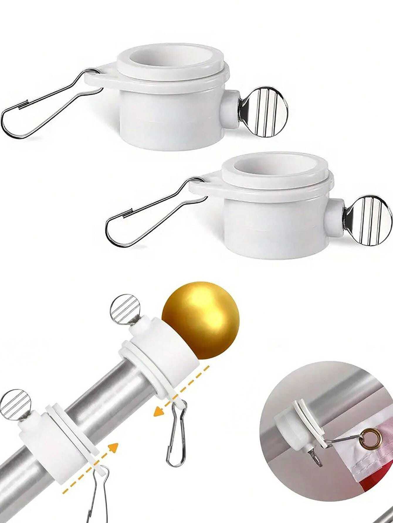 Tangle Free Flag Pole Mounting Ring Clip - Rotating Flapole Mounting ...