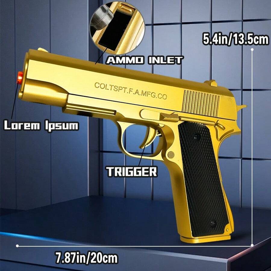 Manual Blaster Pistol - Toy Gun Pistol Without Charge, For Backyard Fun ...