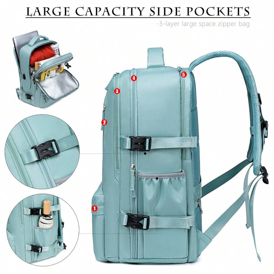 1pc Multifunctional Travel Backpack, Airline-Approved Laptop Schoolbag ...