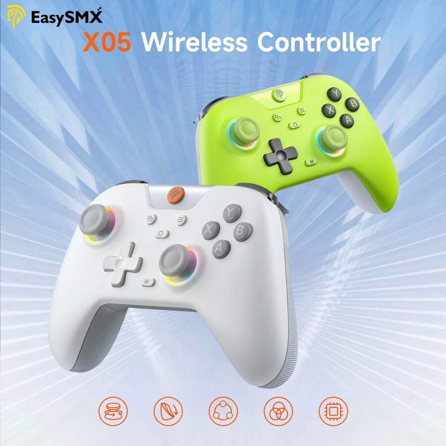 EasySMX EasySMX X05 Multiplatform Gaming Controller With Hall Effect Joysticks Tri-Mode ...