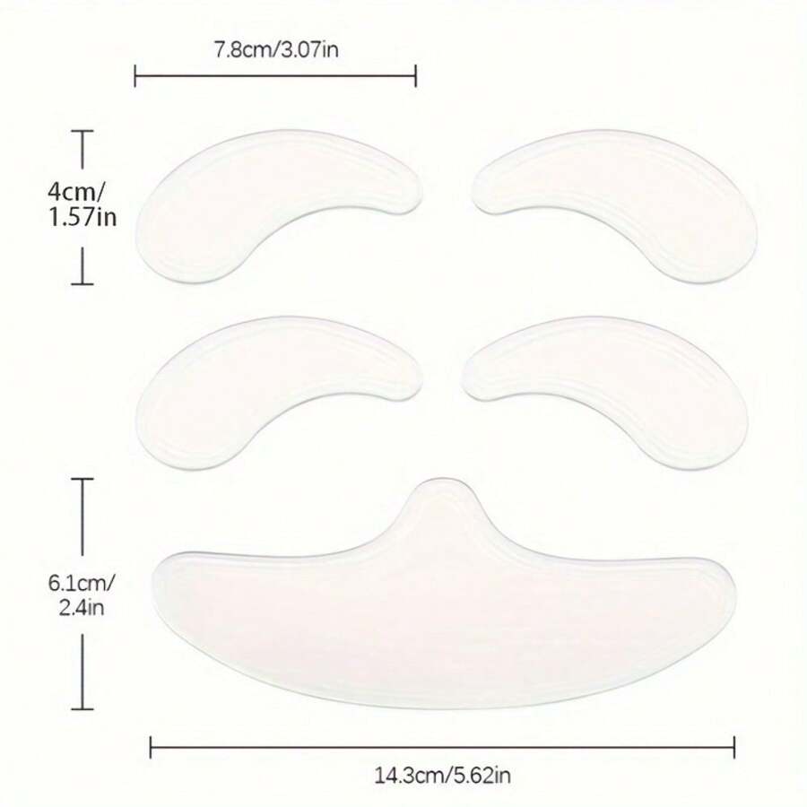 5 Pieces Set Of Silicone Facial Patches For Cheeks, Chin, And Forehead ...